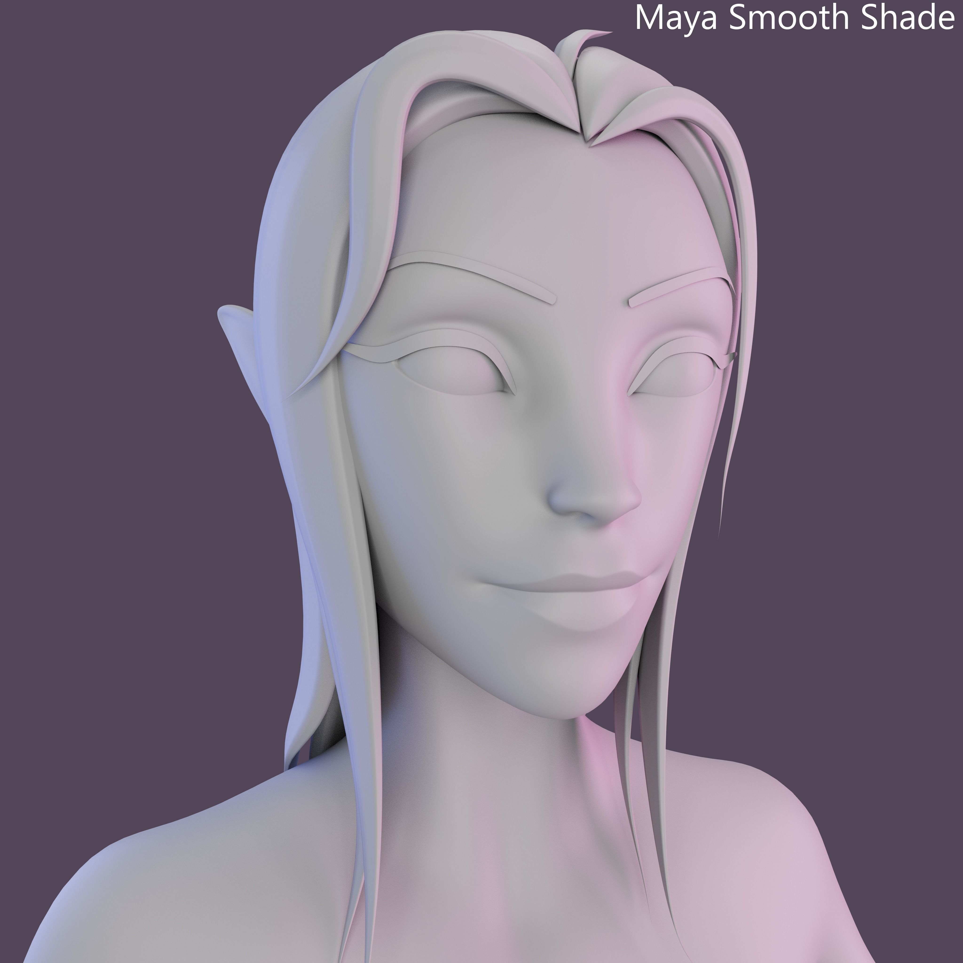 Stylized Female Elf Base 3D model | CGTrader