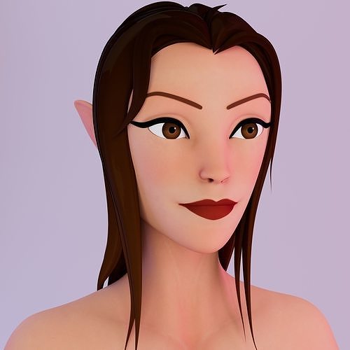 Stylized Female Elf Base 3D model | CGTrader