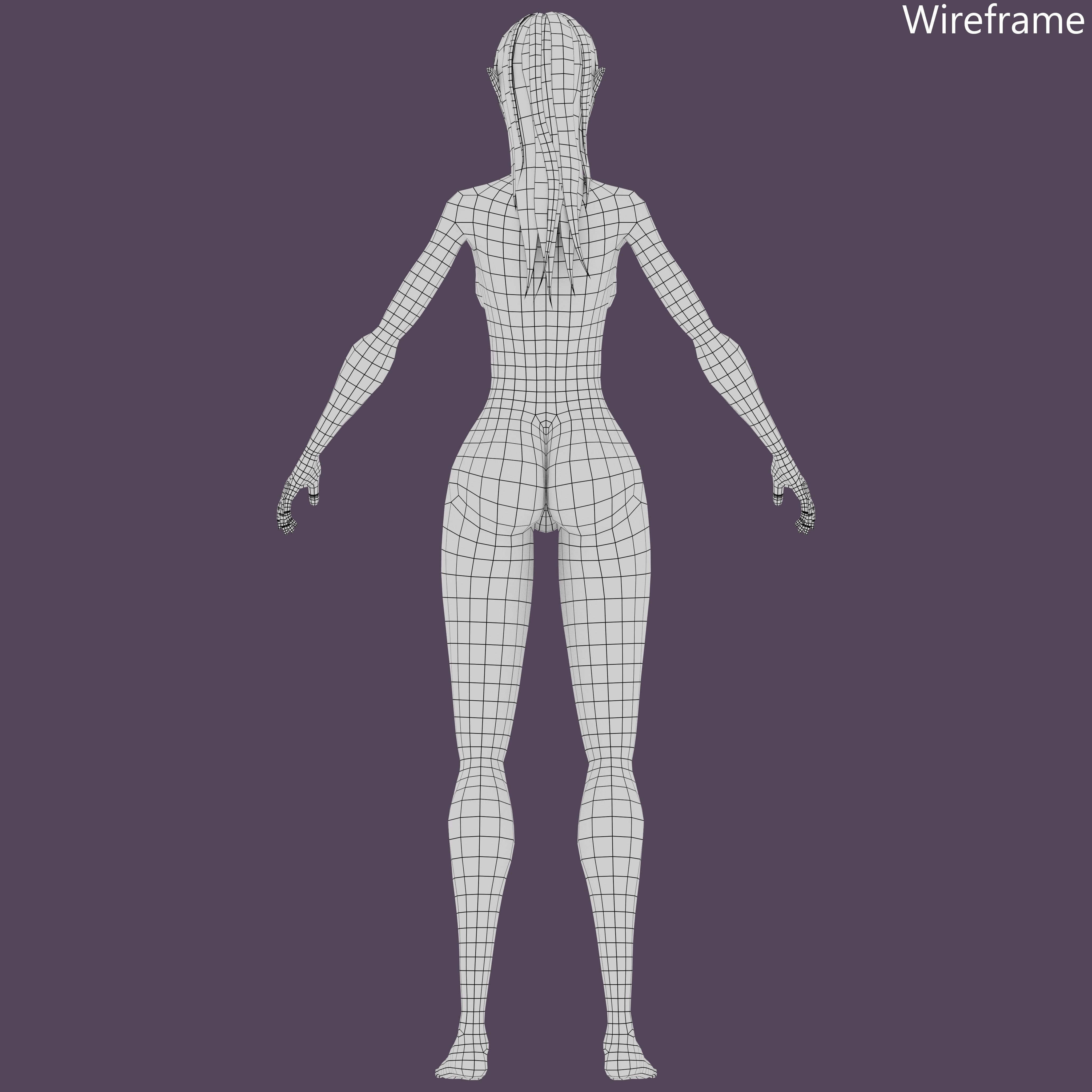 Stylized Female Elf Base 3D model | CGTrader