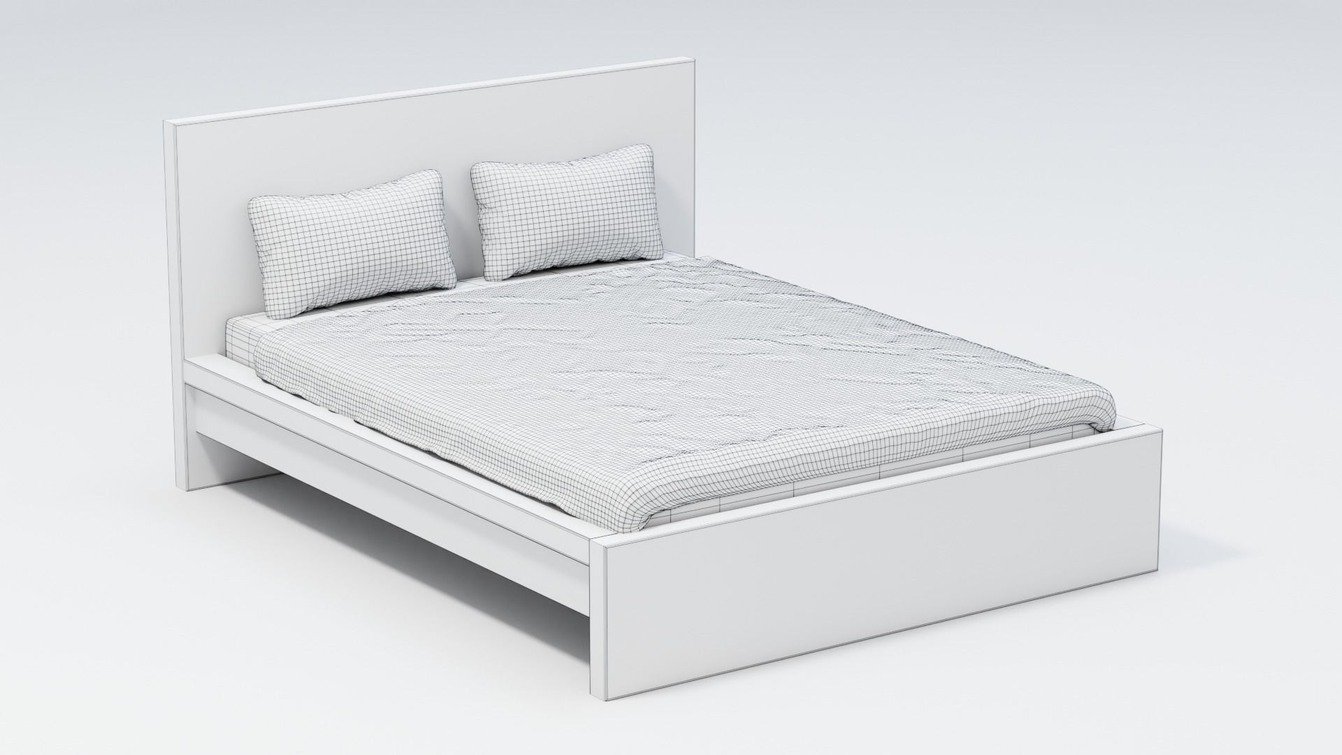 Queen Size Bed 3D model | CGTrader