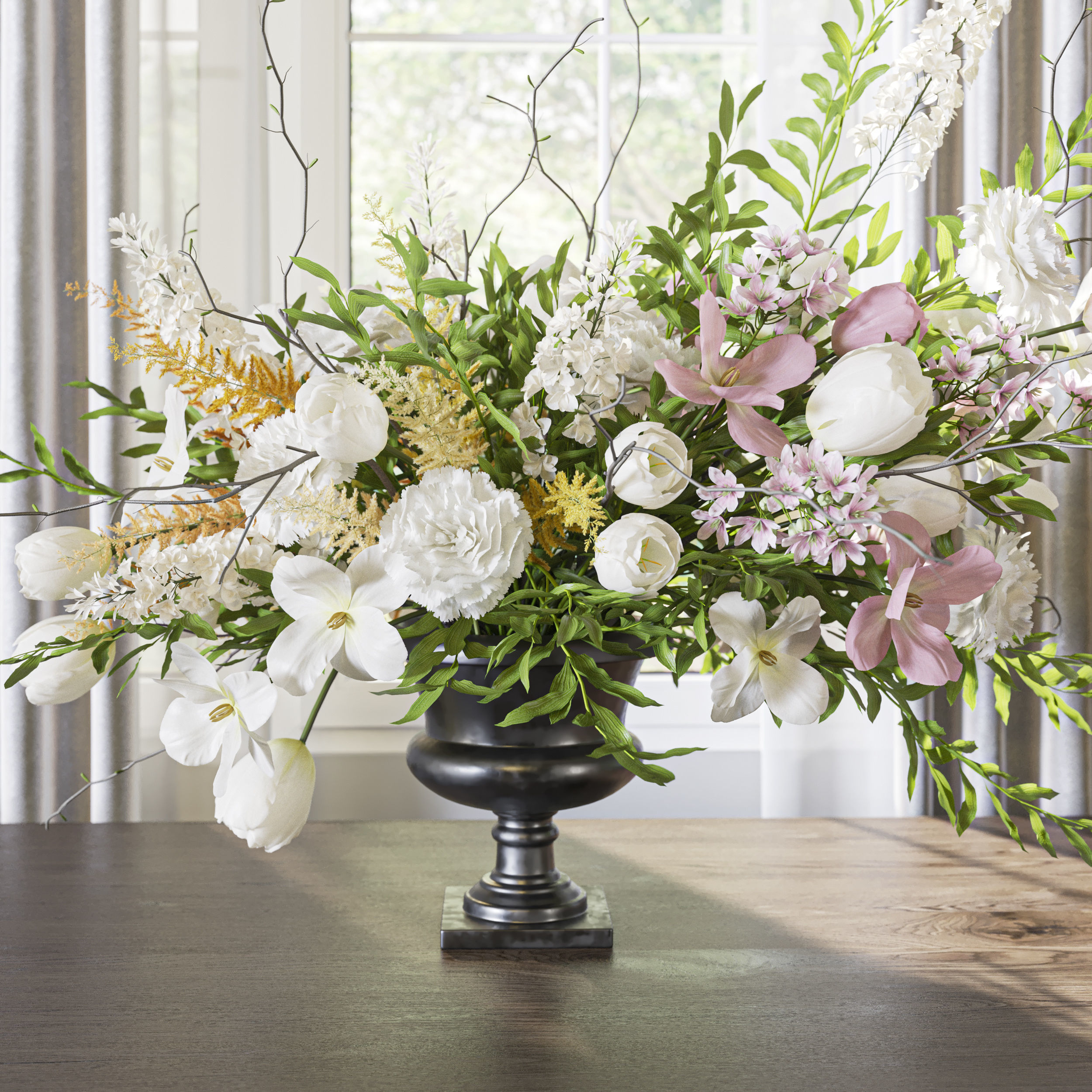 Flower Set 058 Tulips carnation delphimium astilbe 3D model | CGTrader