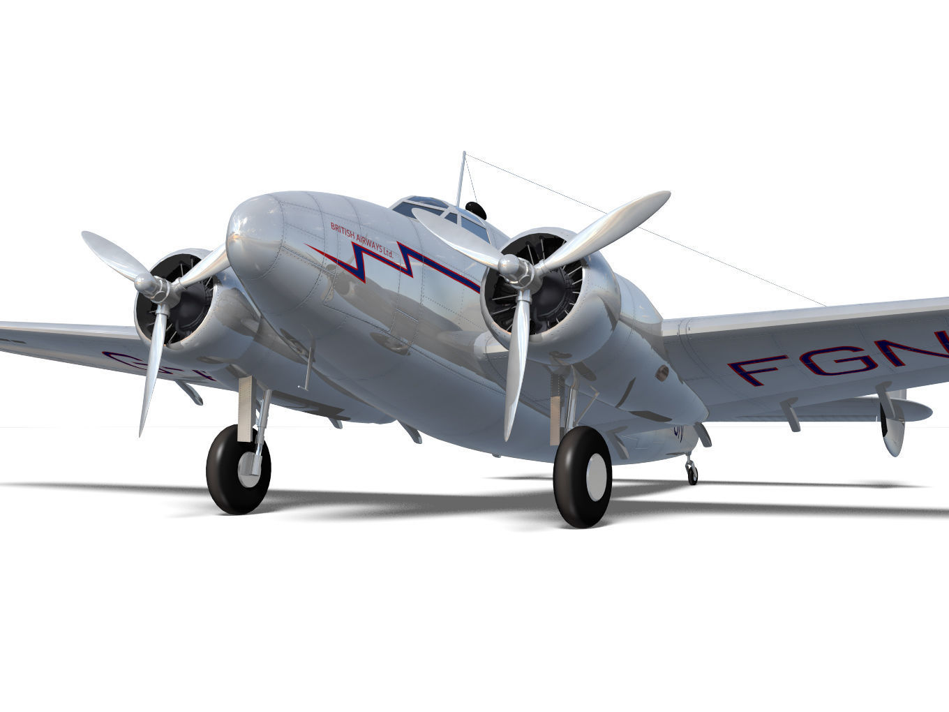 Lockheed L-14 Super Electra 3D model | CGTrader