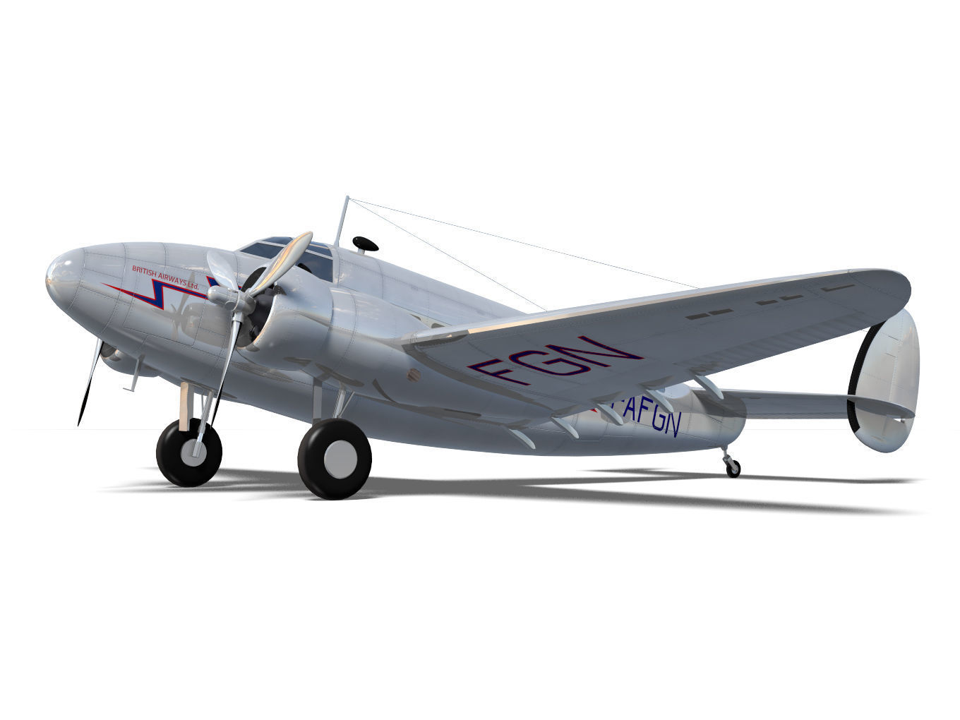 Lockheed L-14 Super Electra 3D model | CGTrader