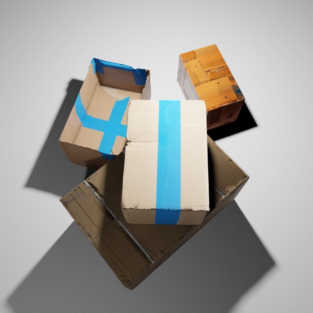 Realistic Boxes free 3D model | CGTrader