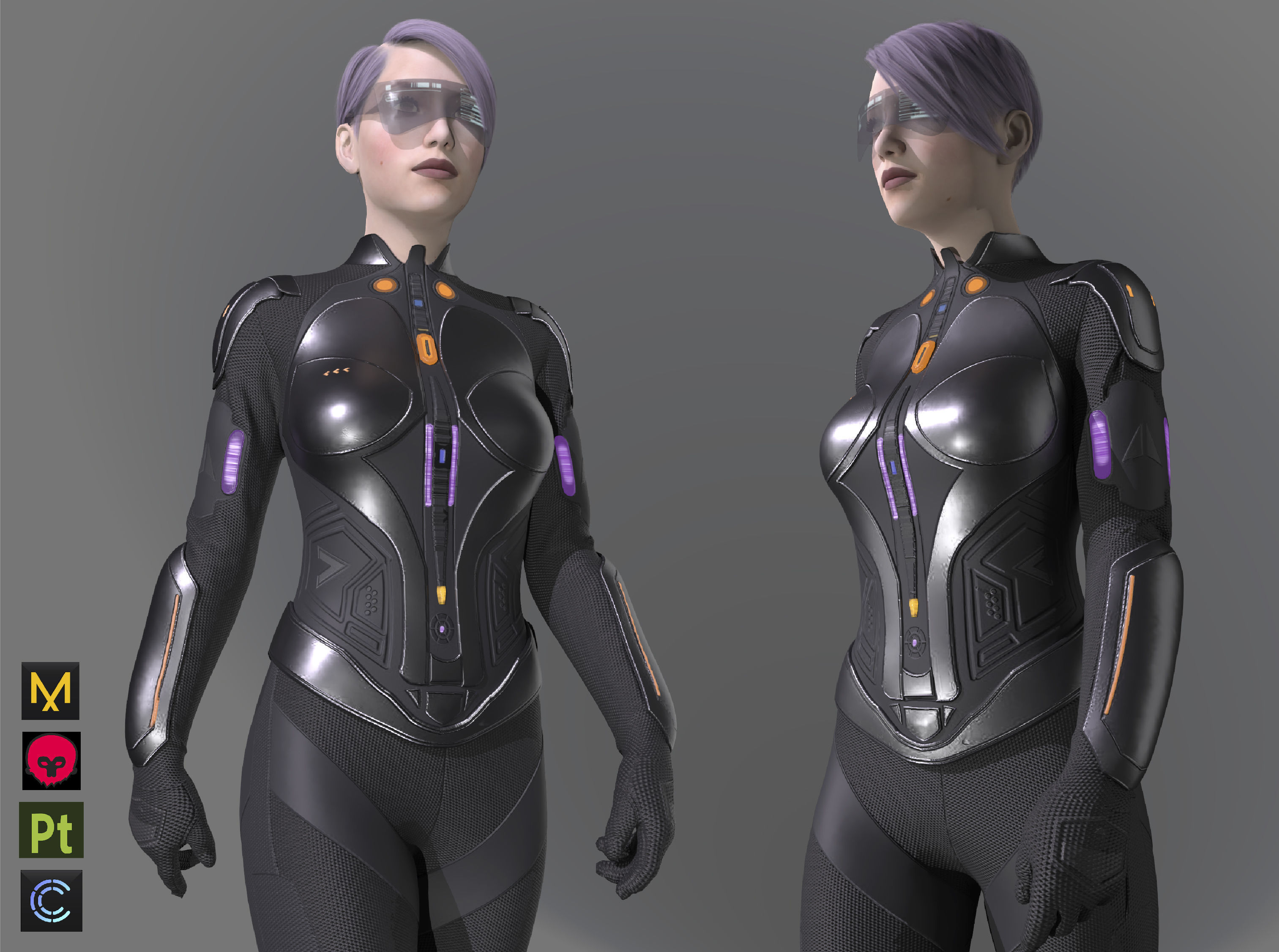 Scifi superhero suits outfit Futuristic clothes 3D model | CGTrader