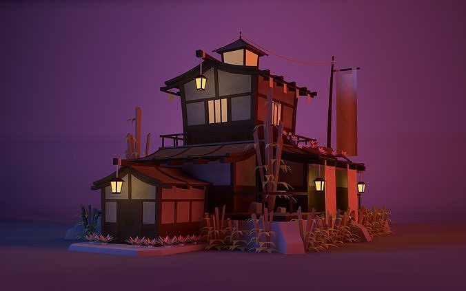 3D model Samurai House Low poly VR / AR / low-poly | CGTrader