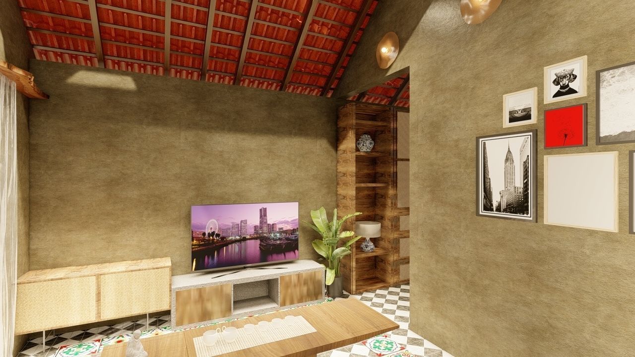 Rustic resort bedroom interior 3D model | CGTrader