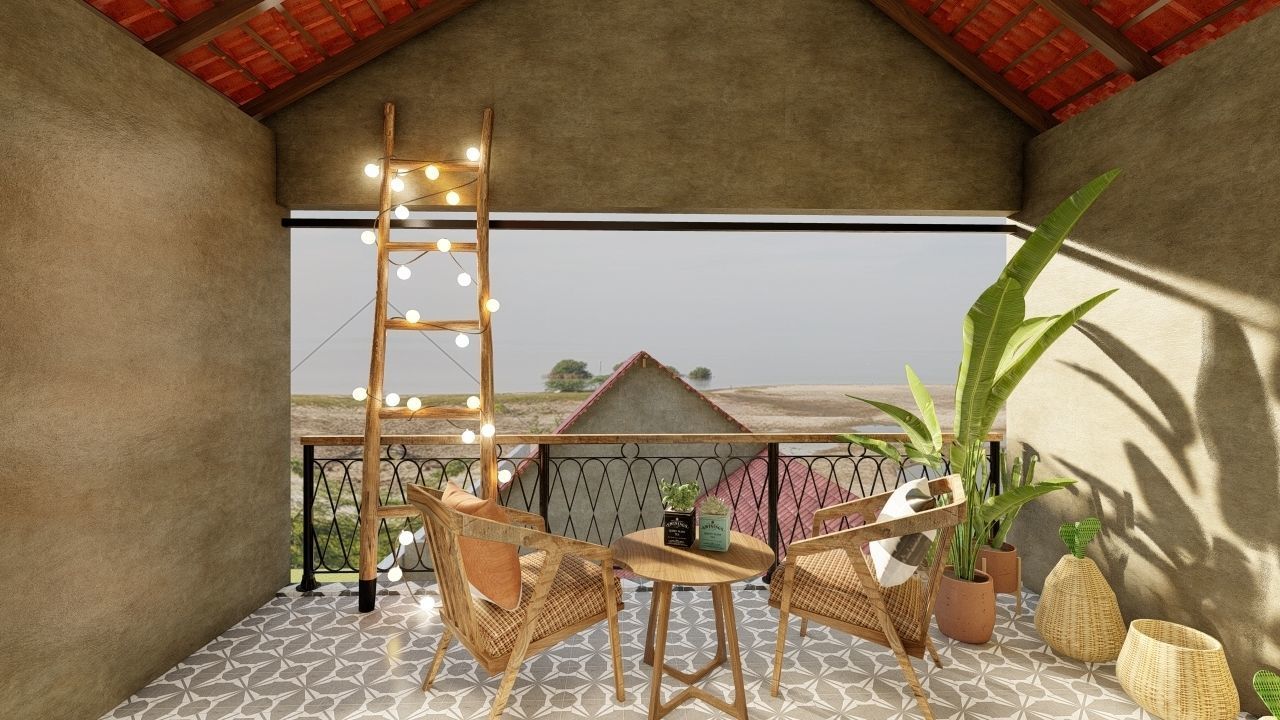 Rustic resort bedroom interior 3D model | CGTrader