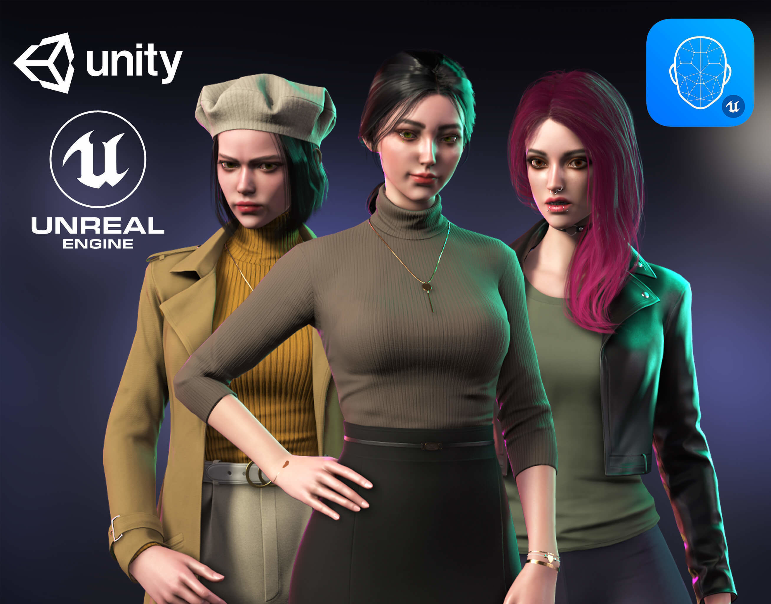 3D model Streetwear Casual Girls Pack - Realistic Stylized Character VR ...