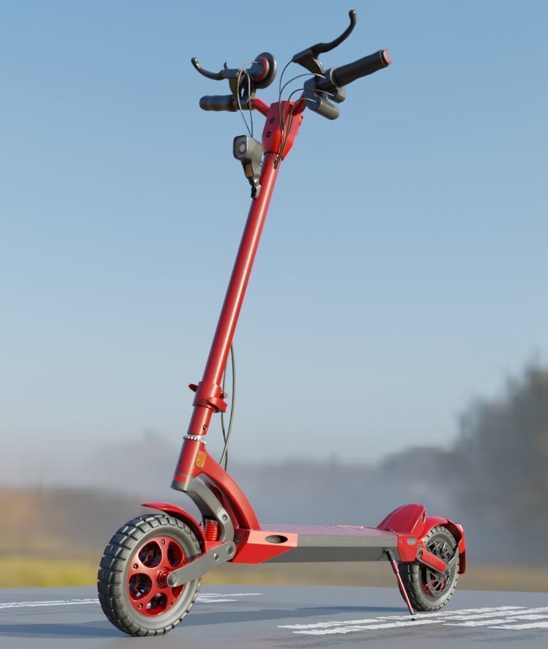 3D model Offroad E-Scooter Red VR / AR / low-poly | CGTrader