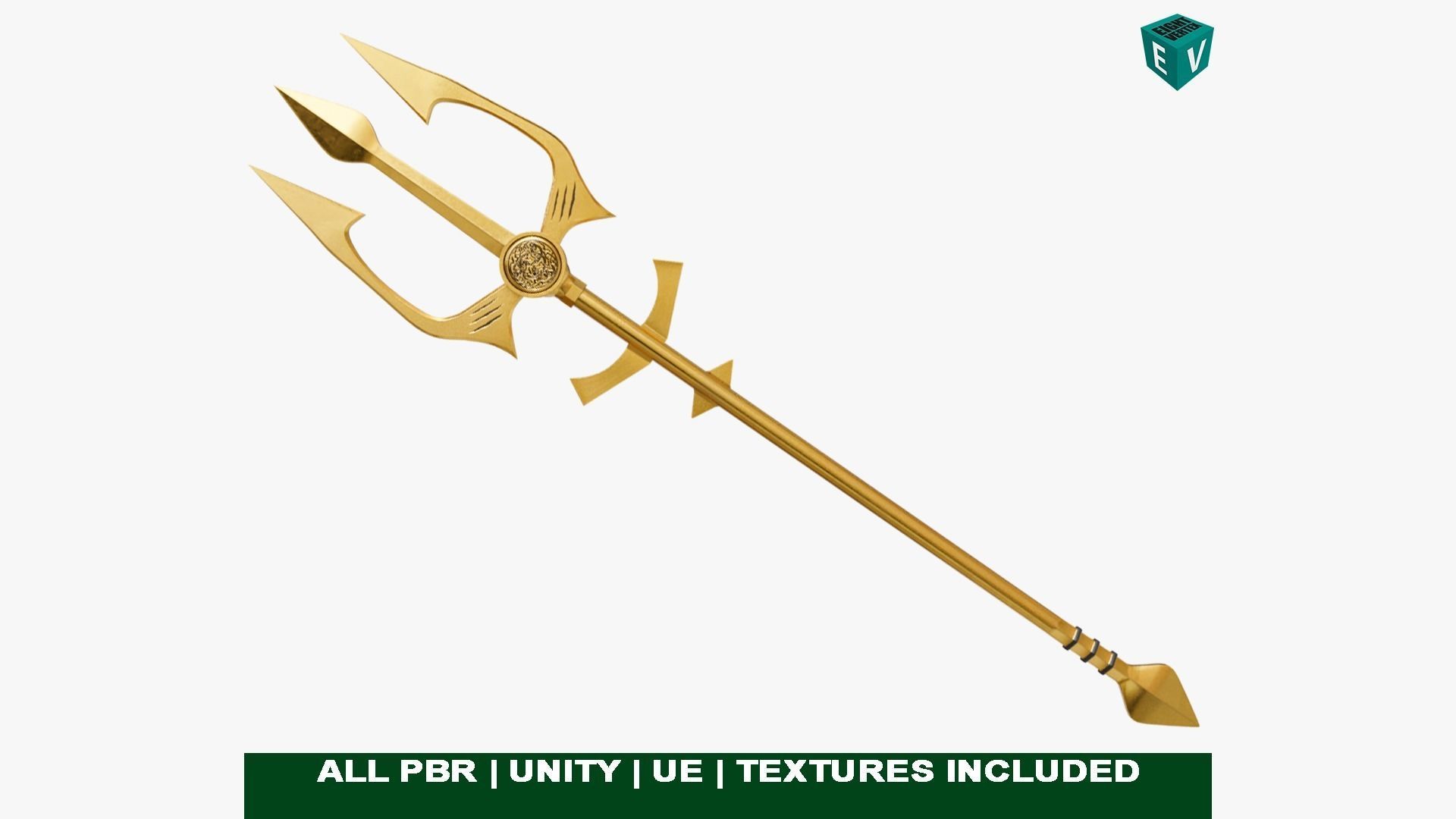 3D model Medieval Trident 02 All PBR Unity UE Textures VR / AR / low ...