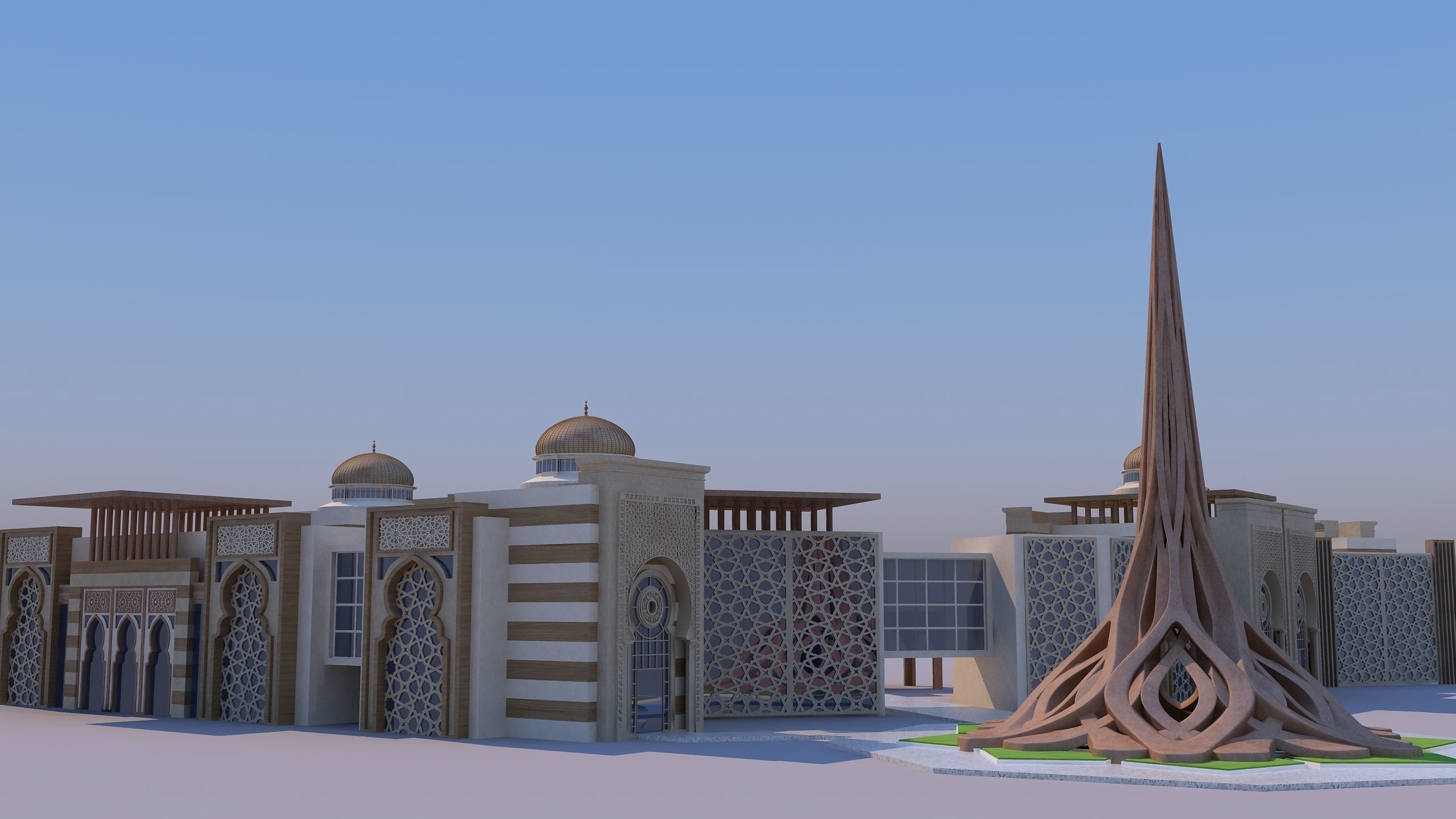 0169 - Islamic Facade Building 3D model | CGTrader