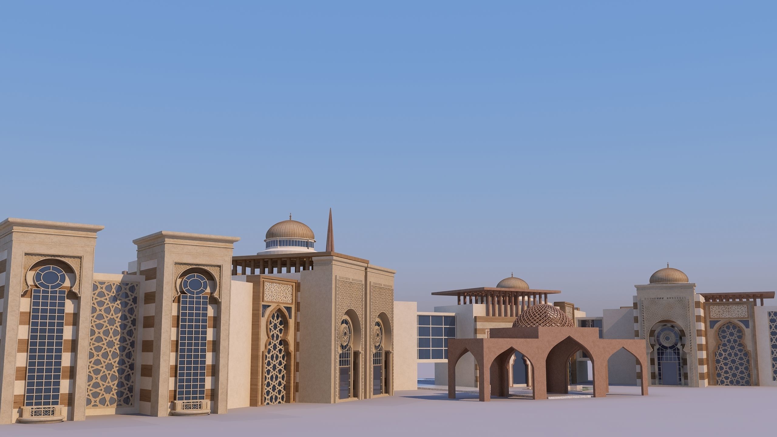 0169 - Islamic Facade Building 3D model | CGTrader