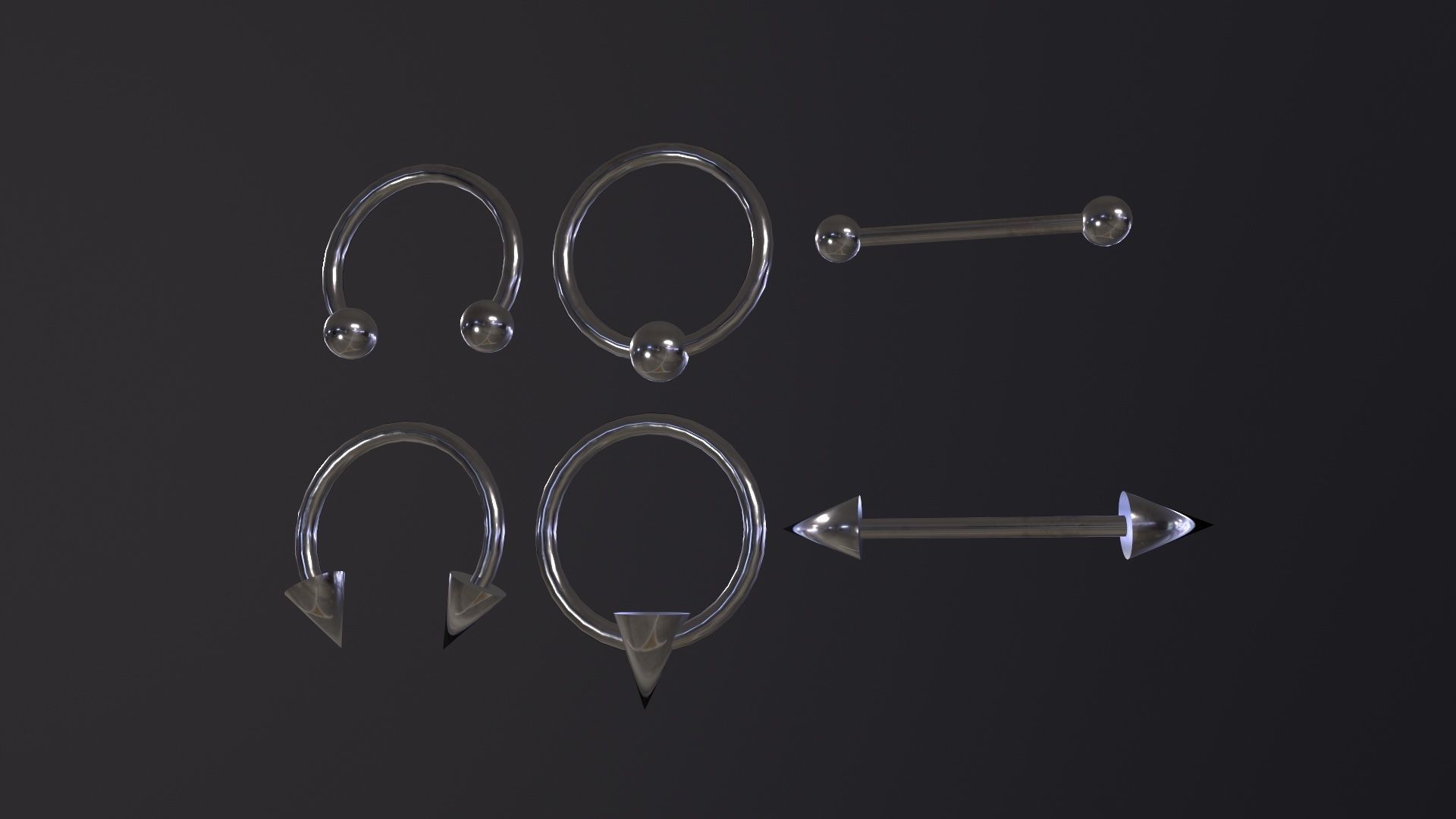 3D model Piercings Pack 3D Model VR / AR / low-poly | CGTrader
