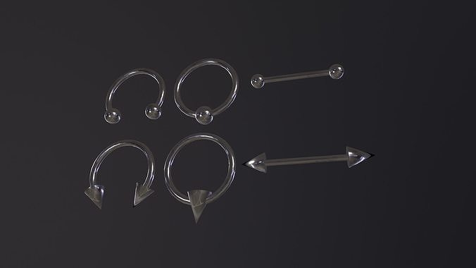 3D model Piercings Pack 3D Model VR / AR / low-poly | CGTrader