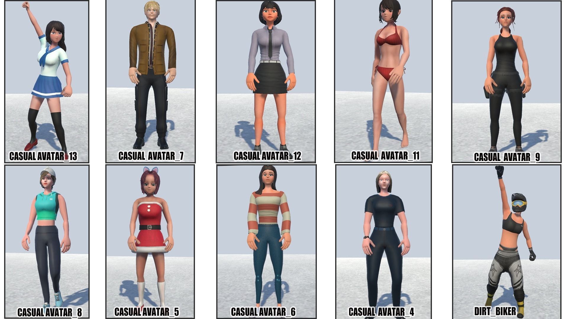 3D model 100 Humans Professionals Sports Fantasy Avatars VR / AR / low ...