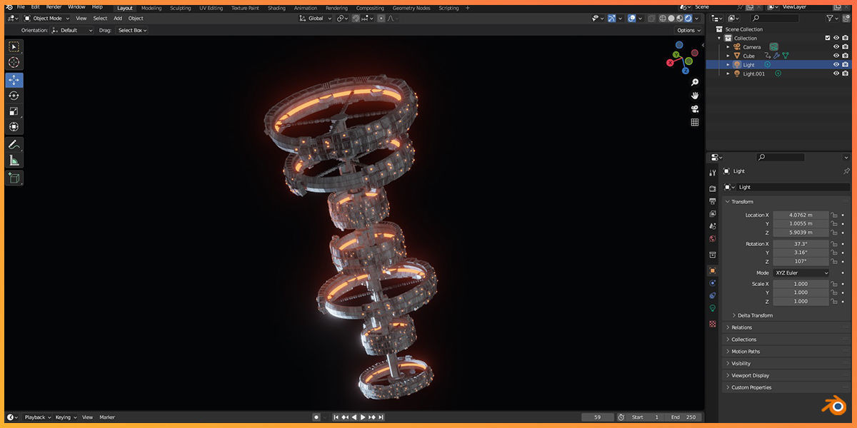 3D model Procedural Sci Fi Space Station Generator For Blender VR / AR ...