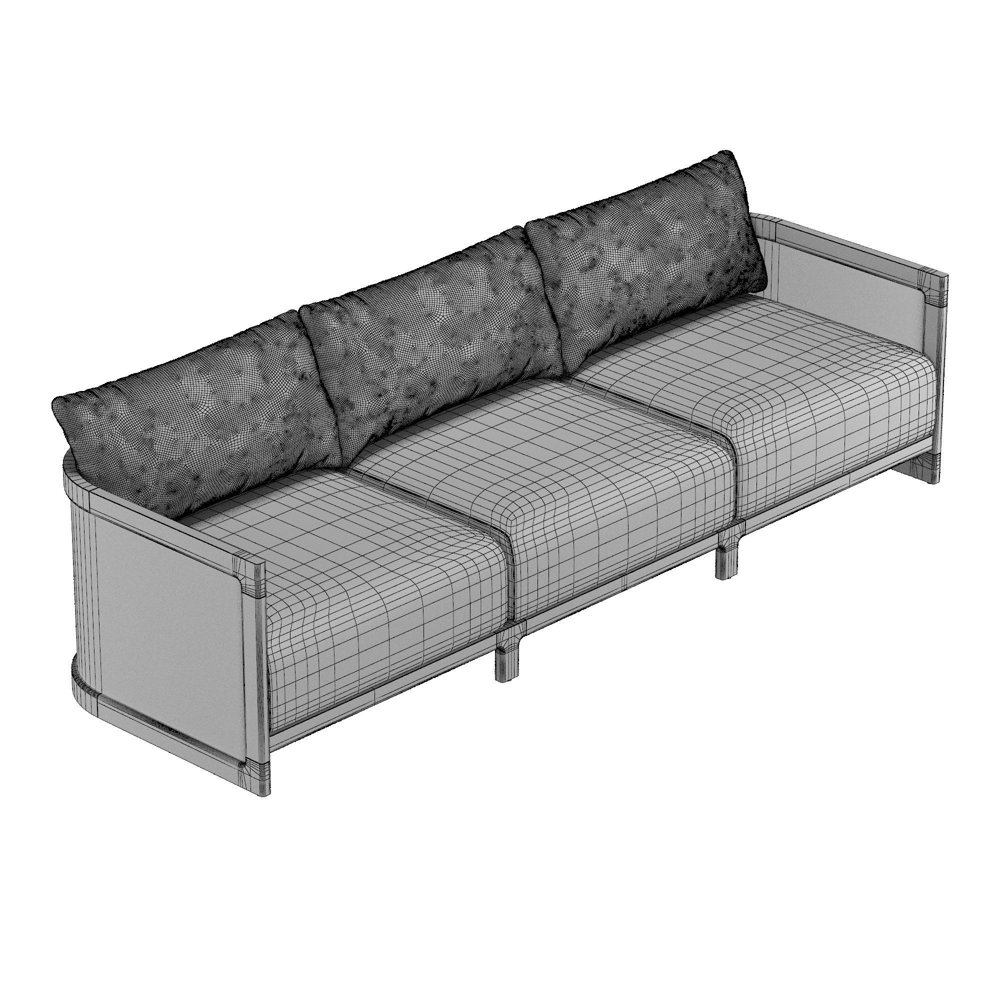 TRIESTE TEAK SOFA 3D model | CGTrader