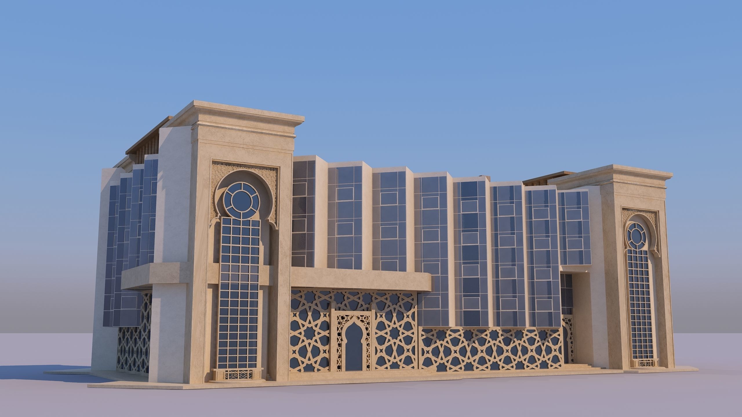 0170 - Islamic Facade Building 3D model | CGTrader