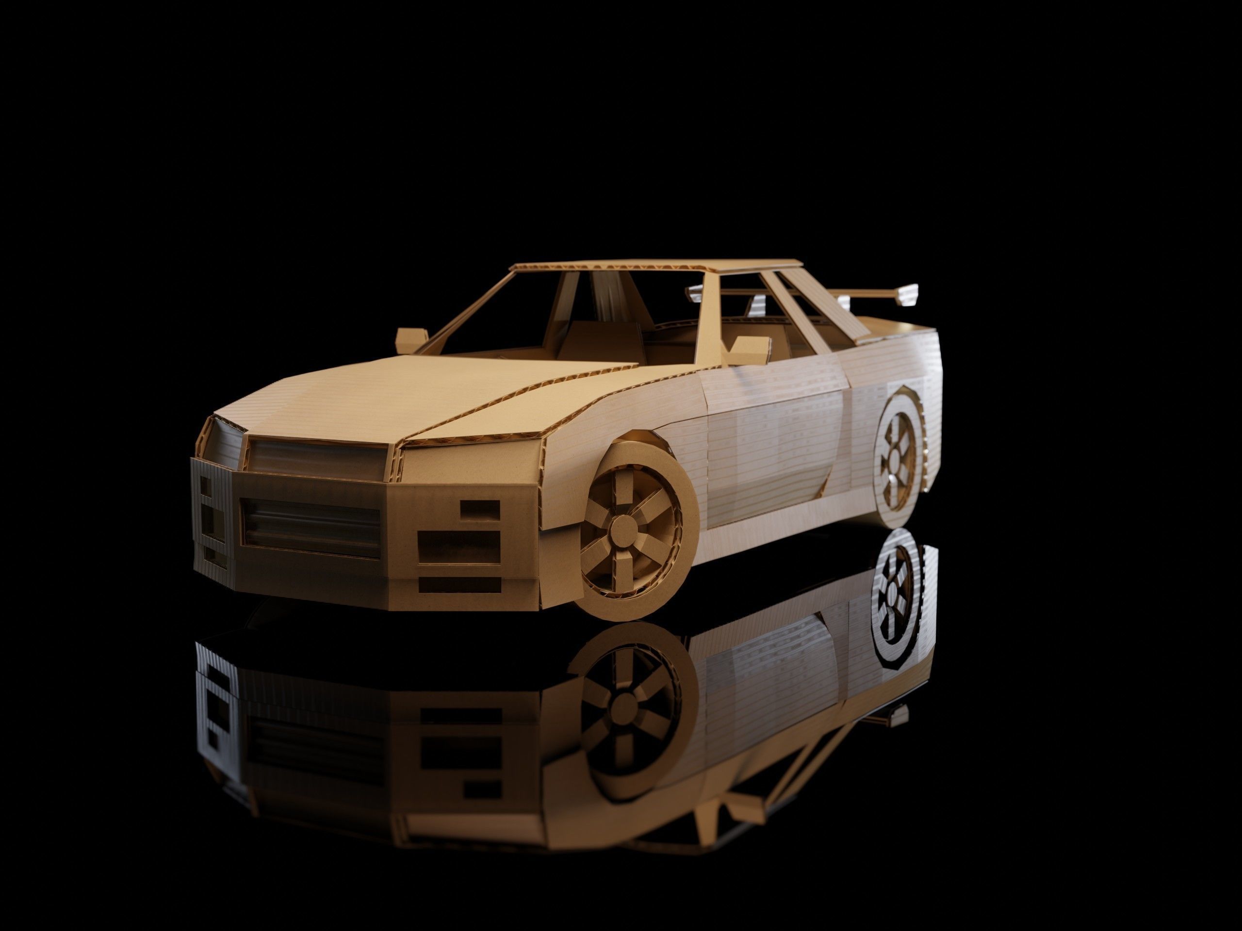 Nissan GTR Skyline R34 cardboard car 3D model | CGTrader