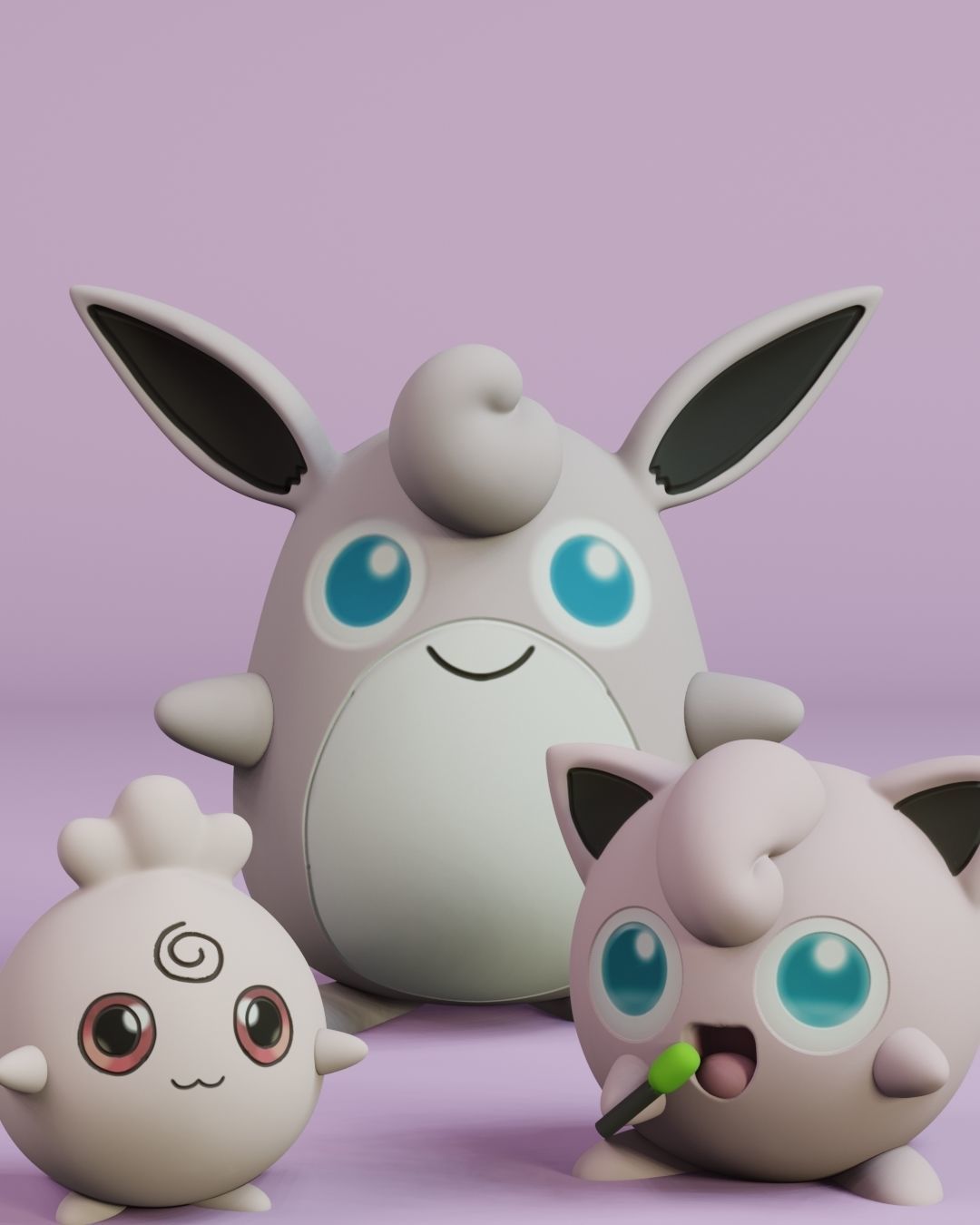 Jigglypuff Evolution Line 3D model 3D printable | CGTrader