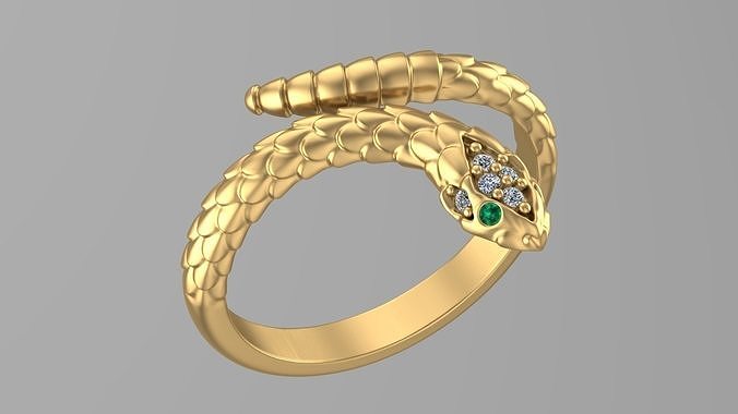 Snake Ring 3D model 3D printable | CGTrader