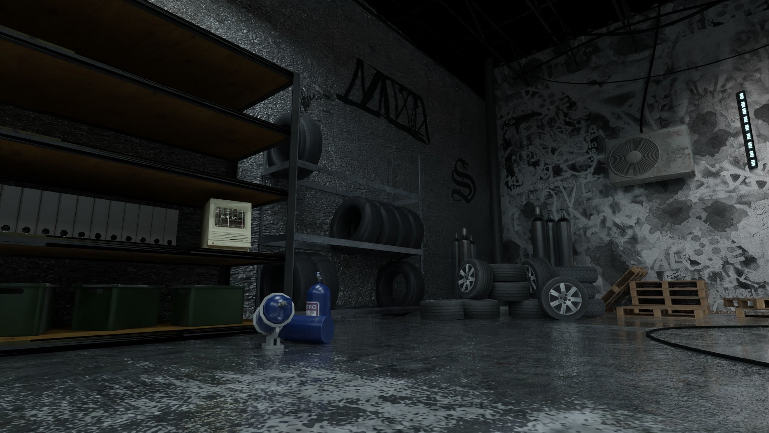 Detailed Car Garage 3D Blender File Textured FBX OBJ MTL Files 3D model ...