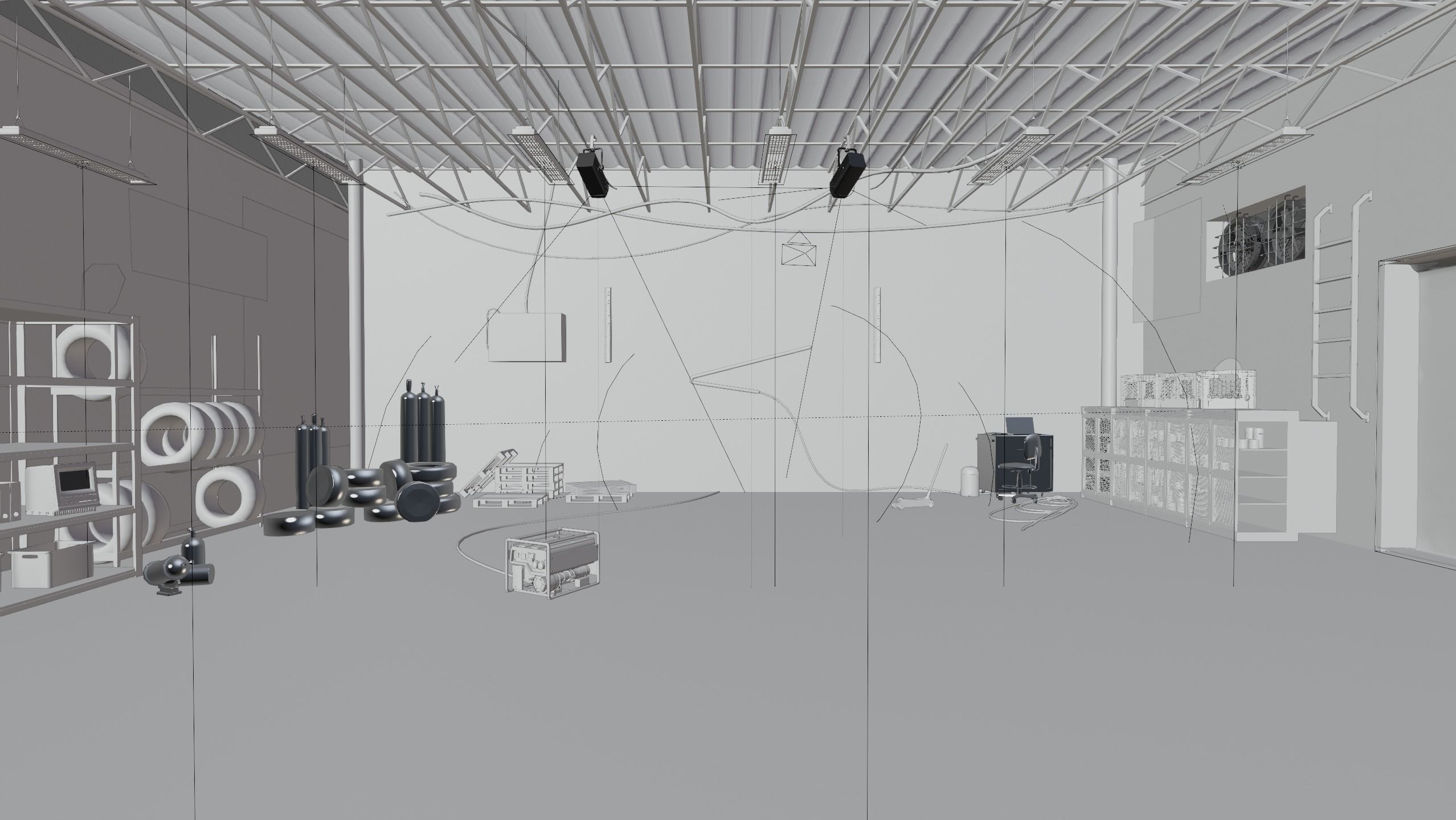 Detailed Car Garage 3D Blender File Textured FBX OBJ MTL Files 3D model ...