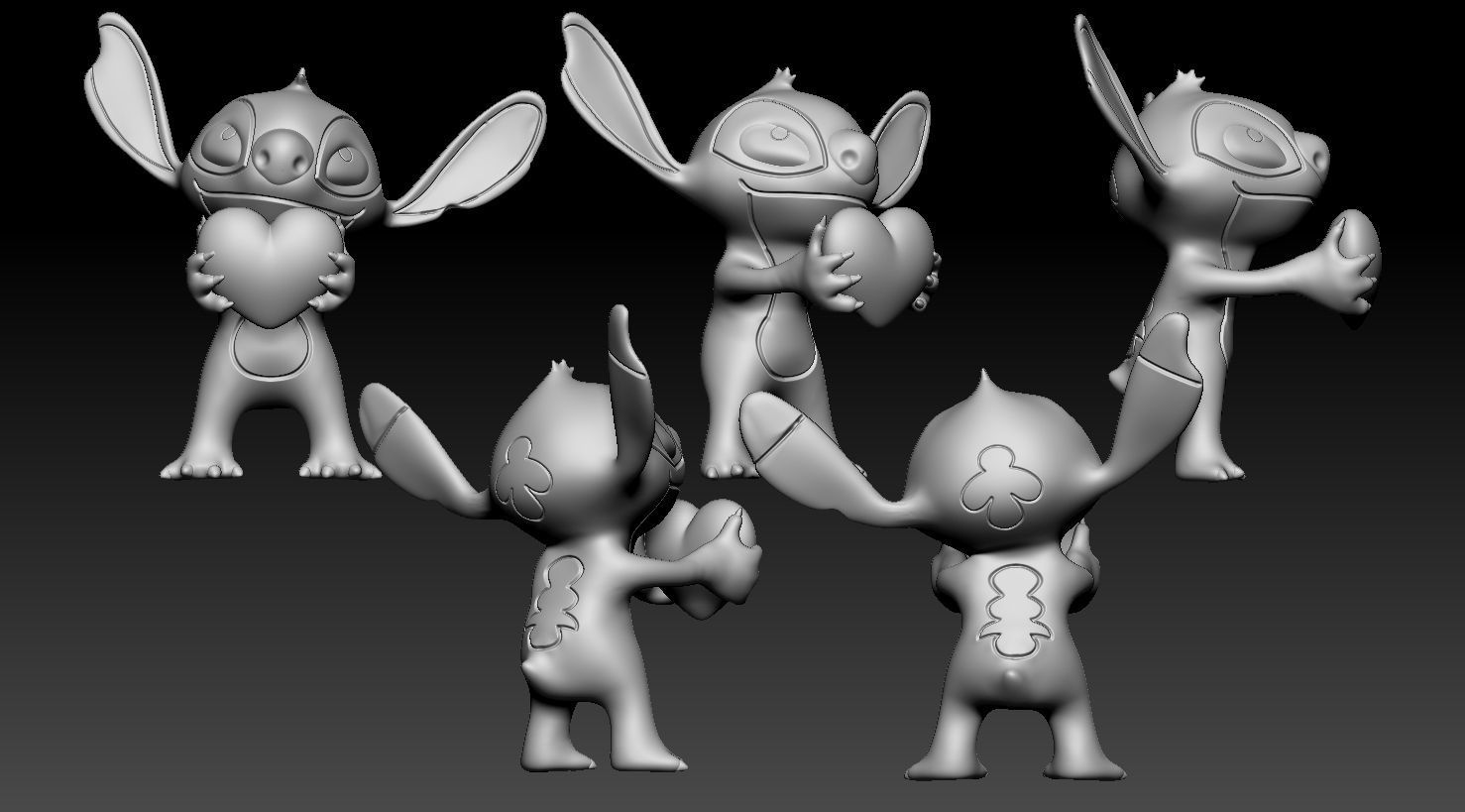 Stitch and Angel 3D model 3D printable | CGTrader