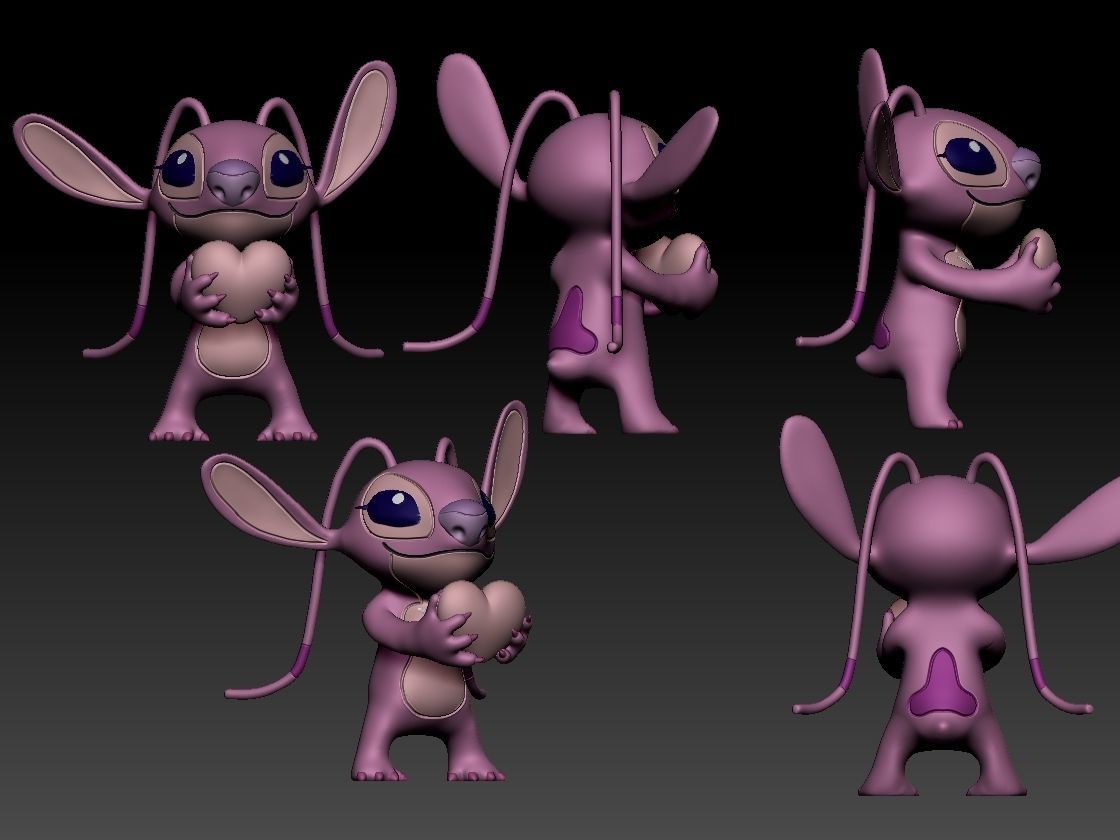 Stitch and Angel 3D model 3D printable | CGTrader