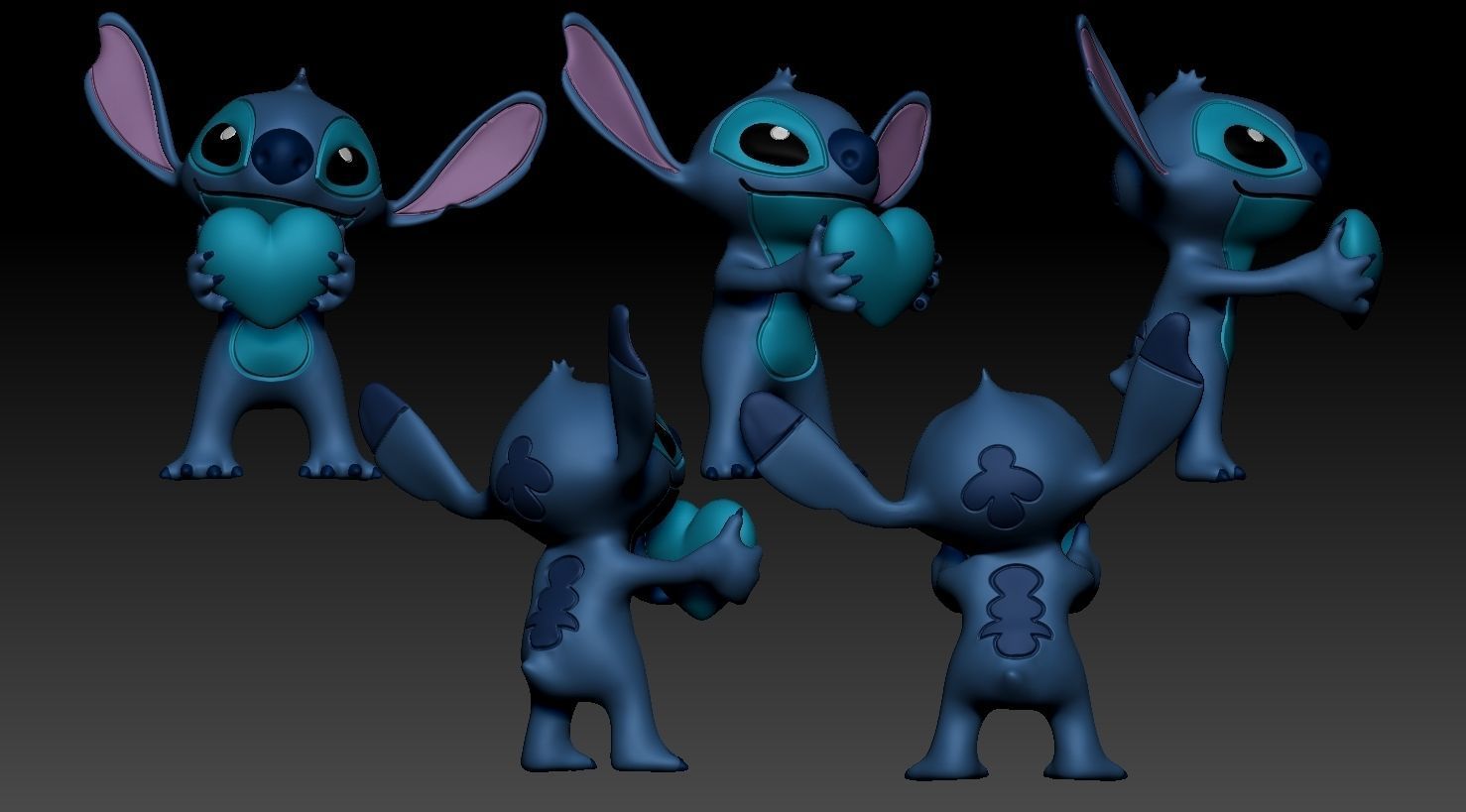 Stitch and Angel 3D model 3D printable | CGTrader