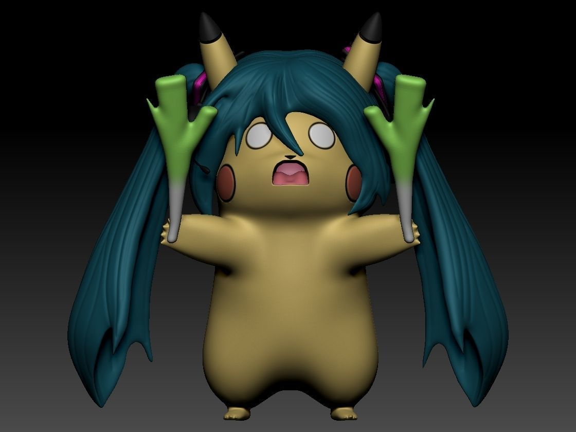 Pikachu Hatsune Miku free 3D model 3D printable | CGTrader