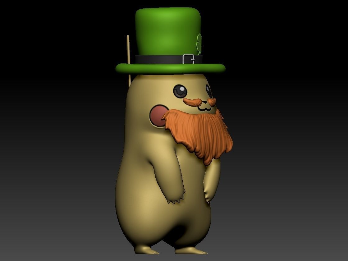 Pikachu Saint Patrick free 3D model 3D printable | CGTrader