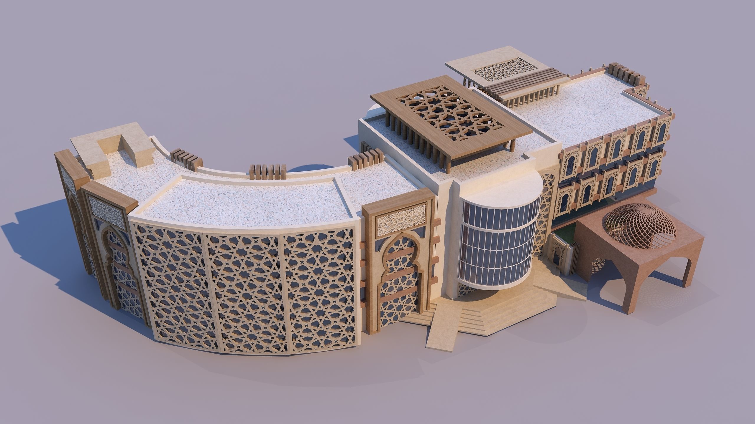 0171 - Islamic Facade Building 3D model | CGTrader
