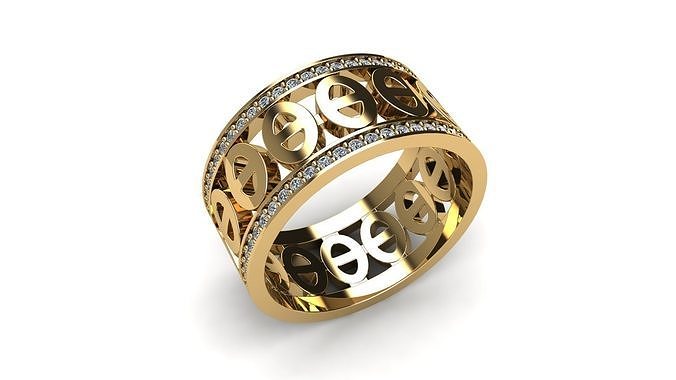 Divine Ring with Diamonds 3D model 3D printable | CGTrader