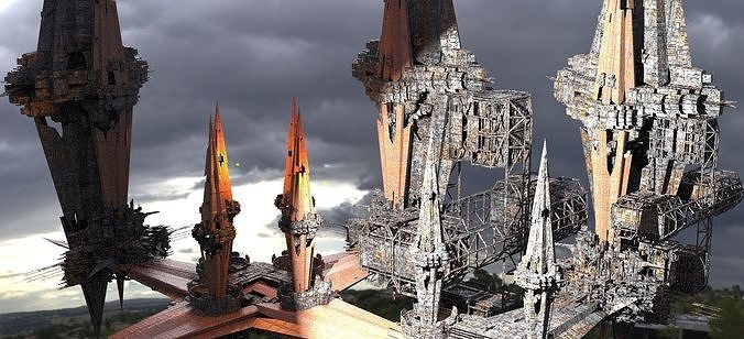 Sci fi Core Magma crystal Shard Rocks Tide Kit bash 1 3D model | CGTrader