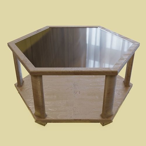 Small Hexagonal Table 3D model | CGTrader