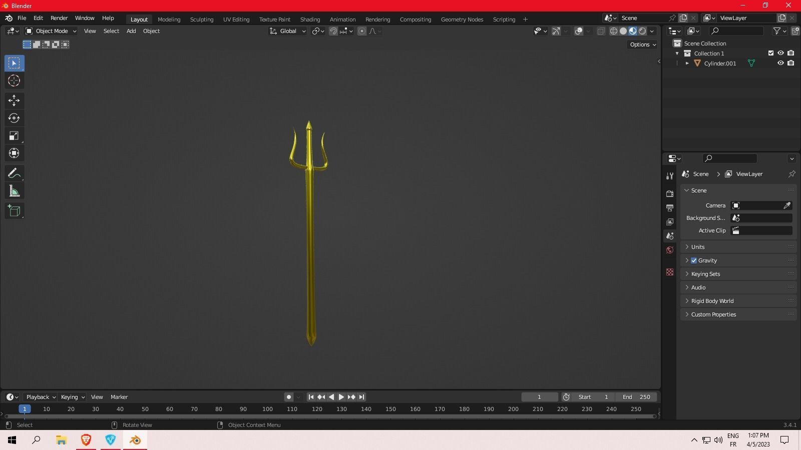 Trident free 3D model | CGTrader