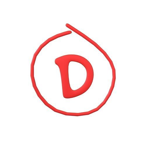 3D model Grade D Symbol v1 001 VR / AR / low-poly | CGTrader