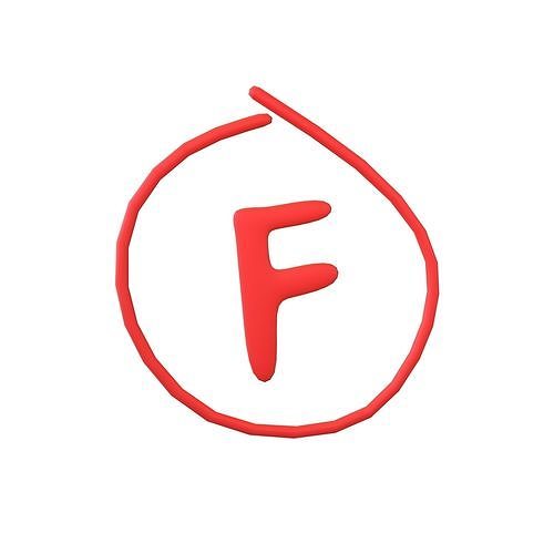 3D model Grade F Symbol v1 001 VR / AR / low-poly | CGTrader