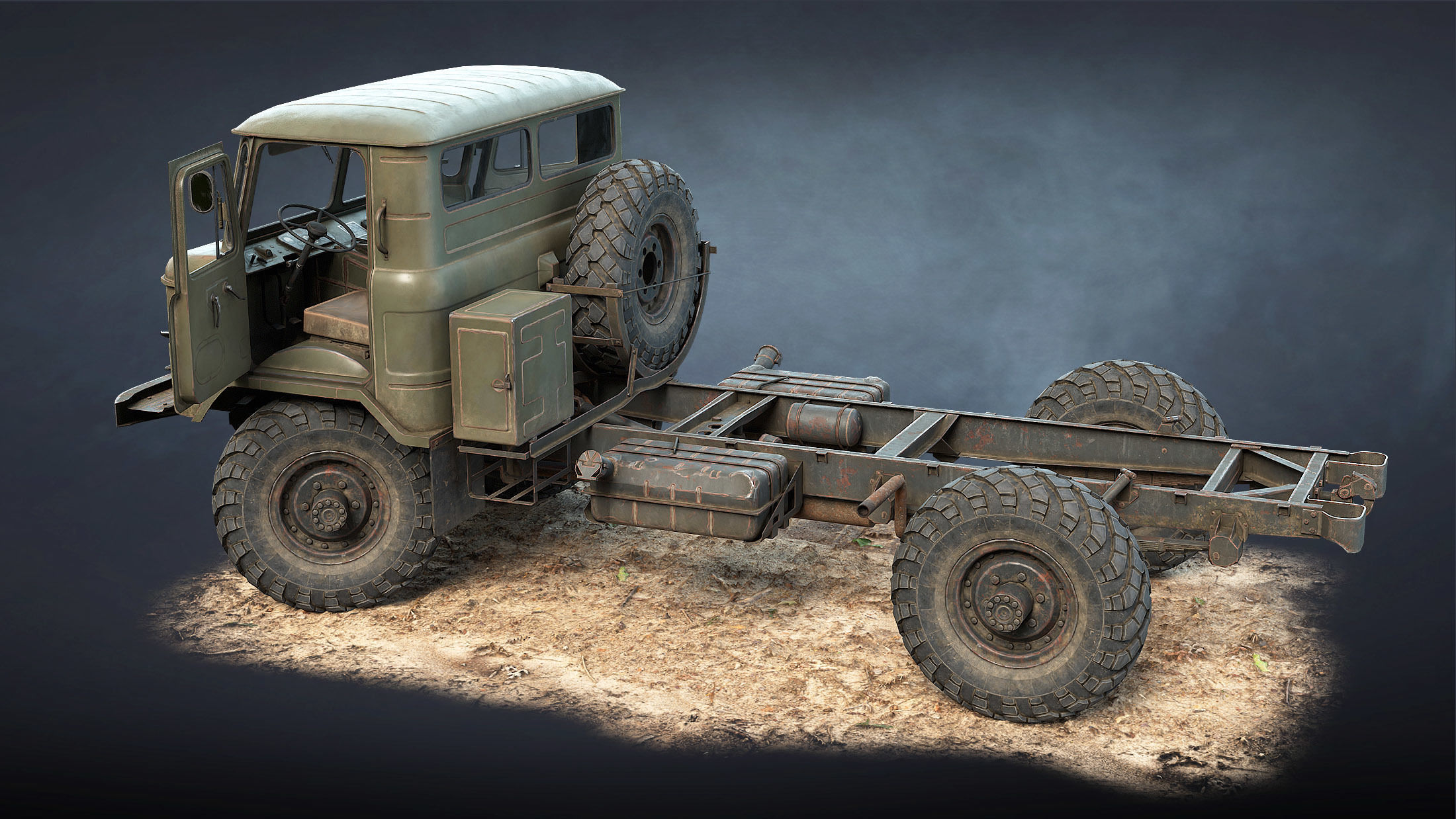 3D model GAZ-66 Chassis VR / AR / low-poly | CGTrader