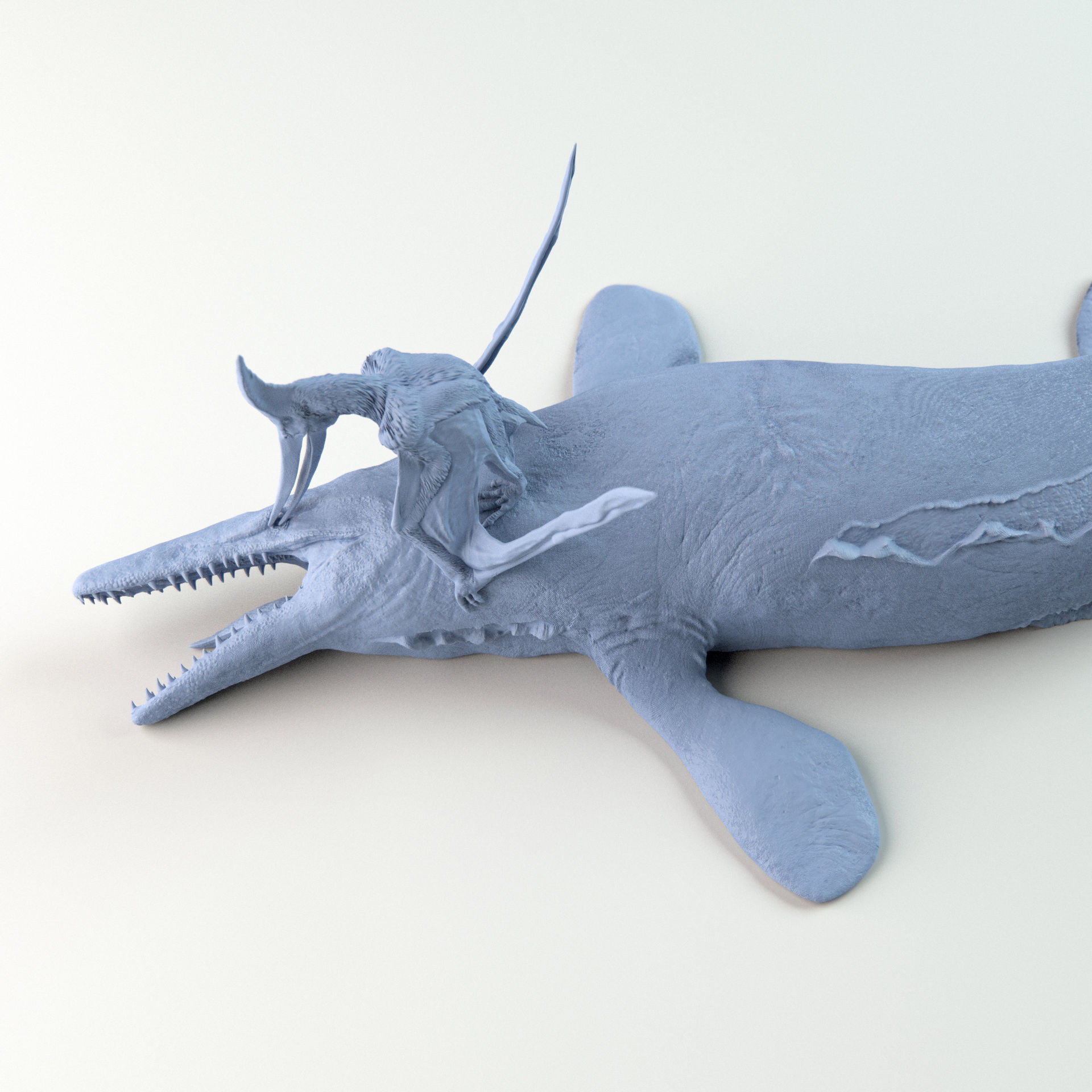 Tylosaurus dead 1-35 scale pre-supported marine reptile 3D model 3D ...