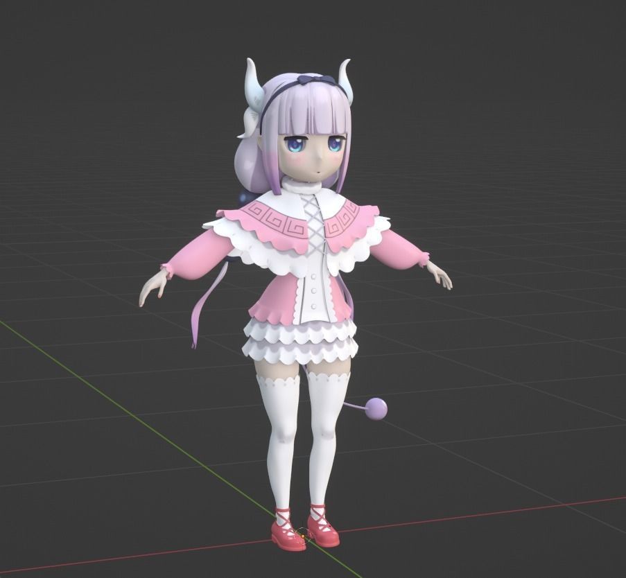 3D model Anime Character Stylized 3d model plus anime outline model VR ...