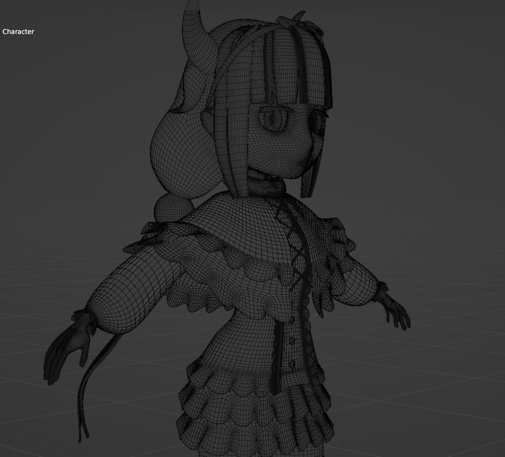 3D model Anime Character Stylized 3d model plus anime outline model VR ...