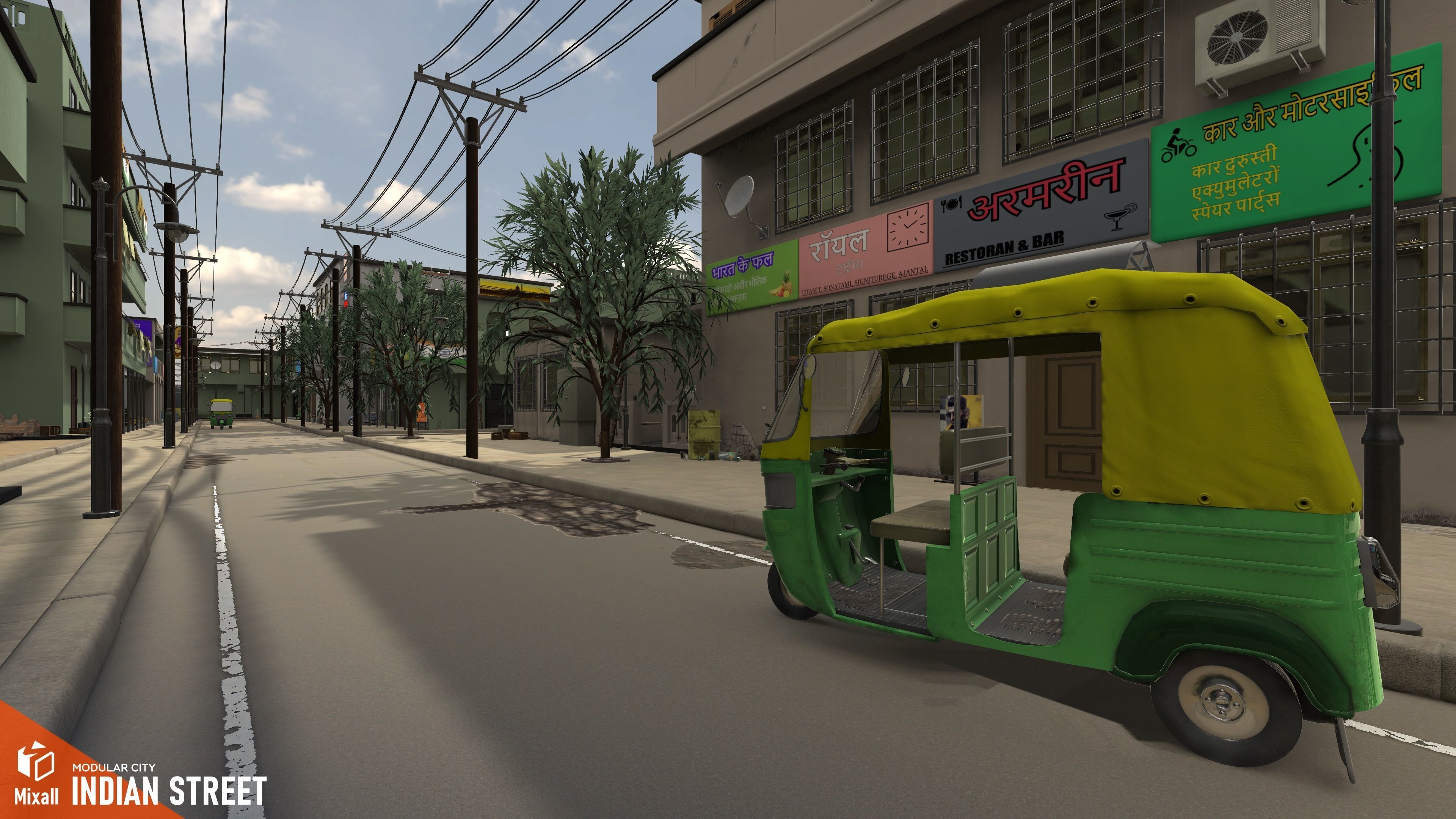 3D model Indian Street - modular city VR / AR / low-poly | CGTrader