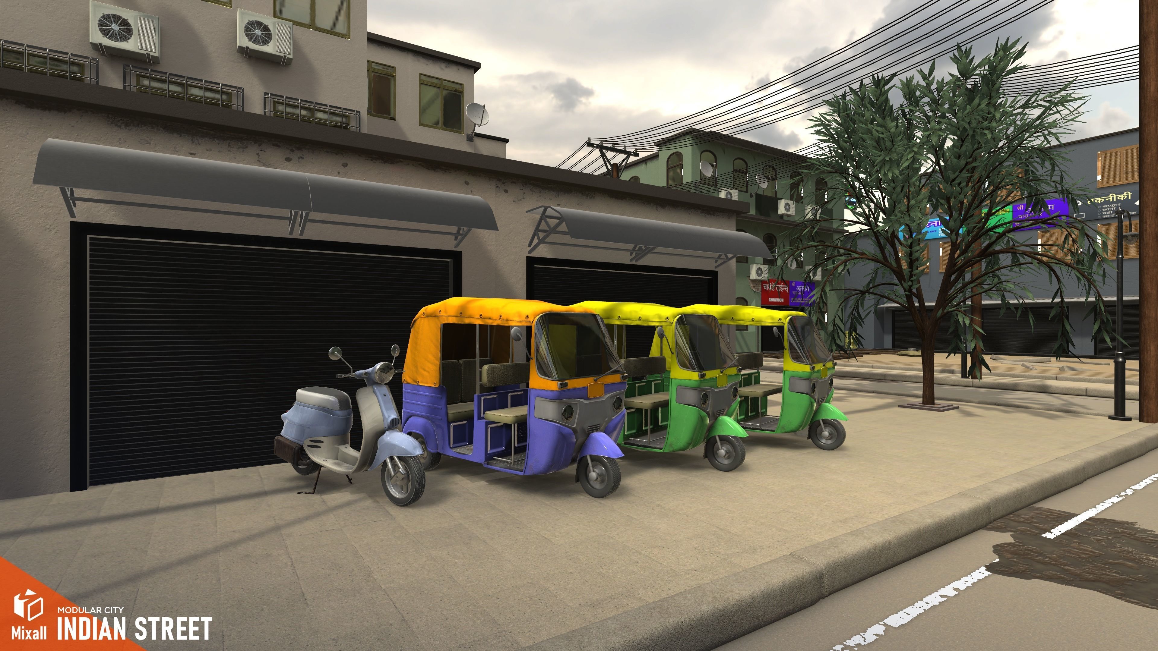 3D model Indian Street - modular city VR / AR / low-poly | CGTrader