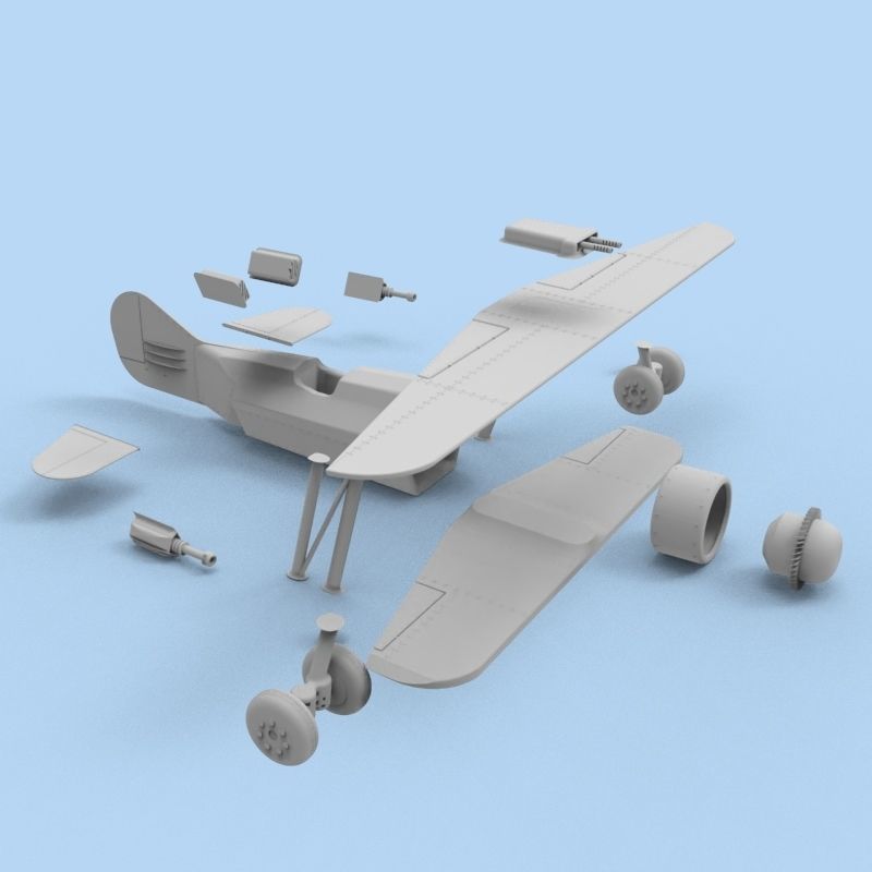 Jet Biplane 3D model 3D printable | CGTrader
