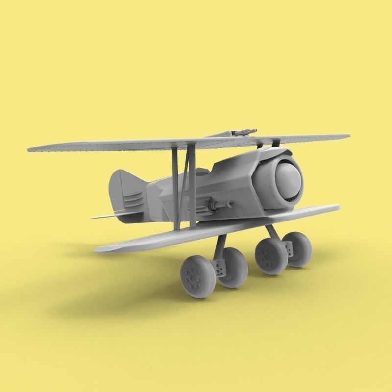 Jet Biplane 3D model 3D printable | CGTrader