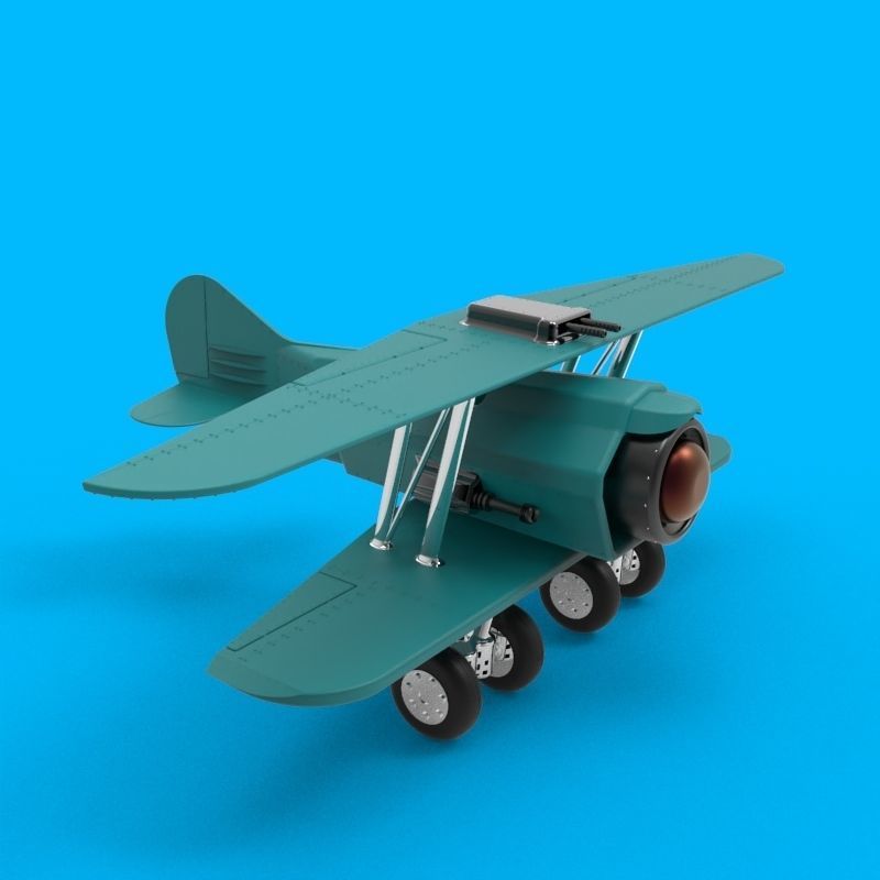 Jet Biplane 3D model 3D printable | CGTrader