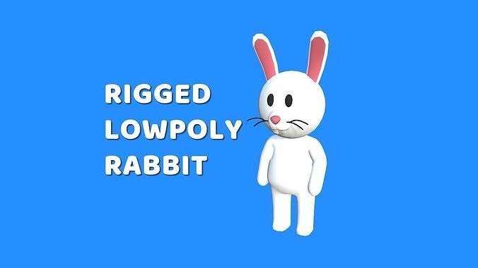 3D model Lowpoly Humanoid Rabbit - Rigged Cartoon Rabbit VR / AR / low ...